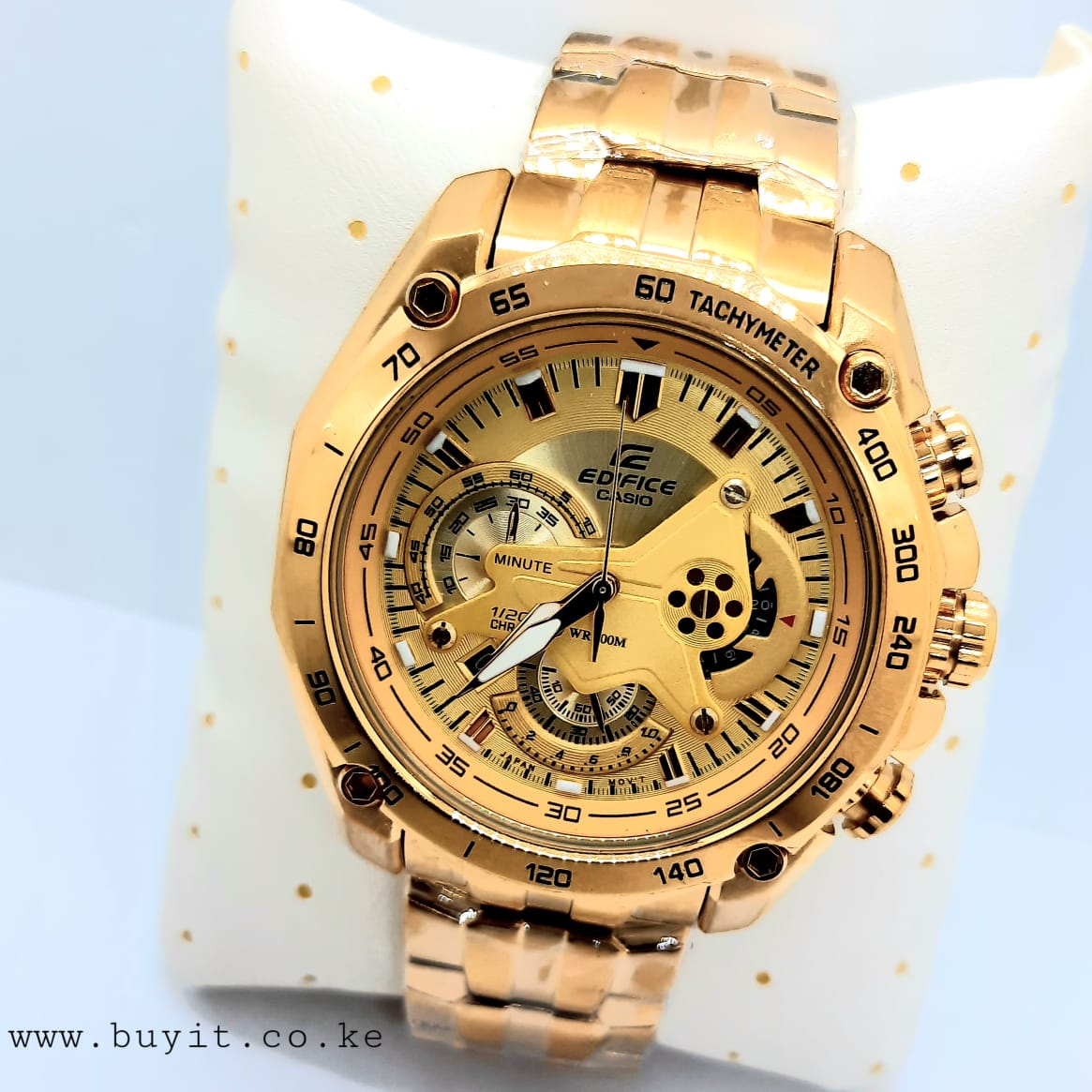 Golden Casio Edifice Chronograph Timepiece — Buyit