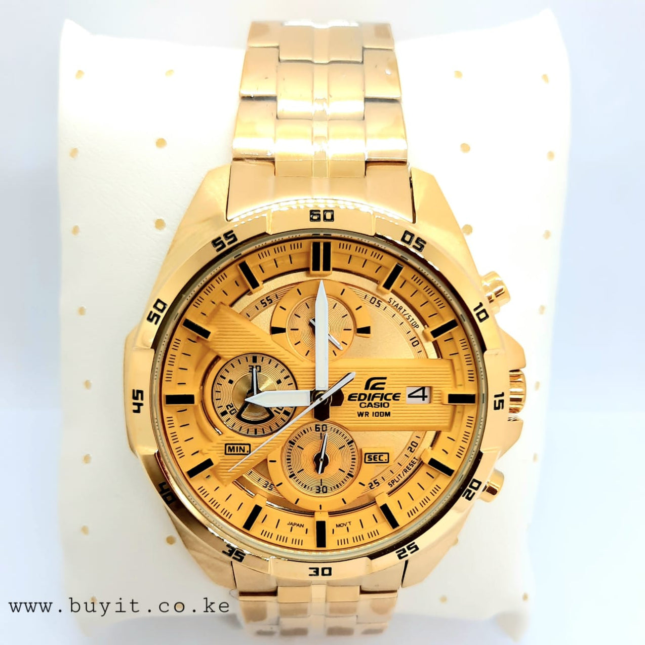 Golden Casio Edifice Chronograph Timepiece — Buyit
